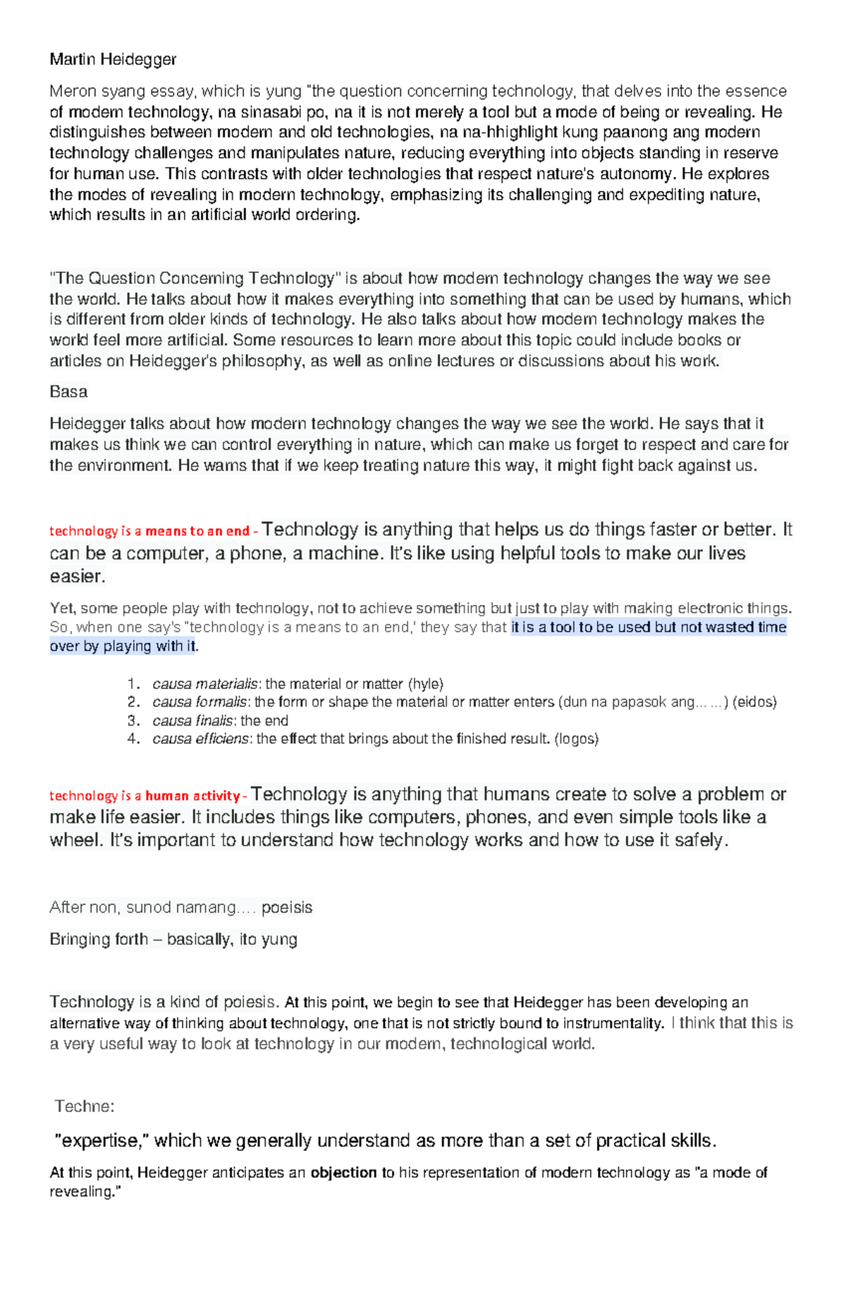 Martin-Heidegger - Lecture notes - Martin Heidegger Meron syang essay ...