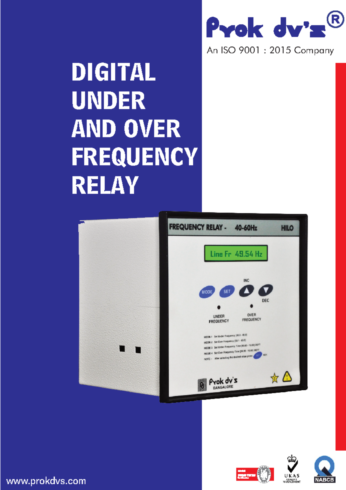 Digital Under Frequency Over Frequency Relay - DIGITAL UNDER AND OVER ...
