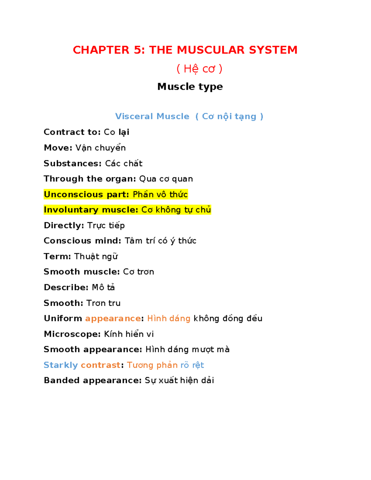 GIỮA KÌ HP2 - English - ta2 - CHAPTER 5: THE MUSCULAR SYSTEM ( Hệ cơ ...