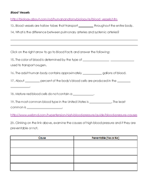 Physiology test review psk4u - PSK 4U Review Sheet for Unit Test 2 ...
