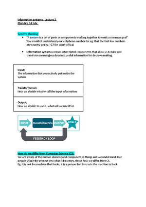 INF1002F - UCT - Information systems I - Studocu