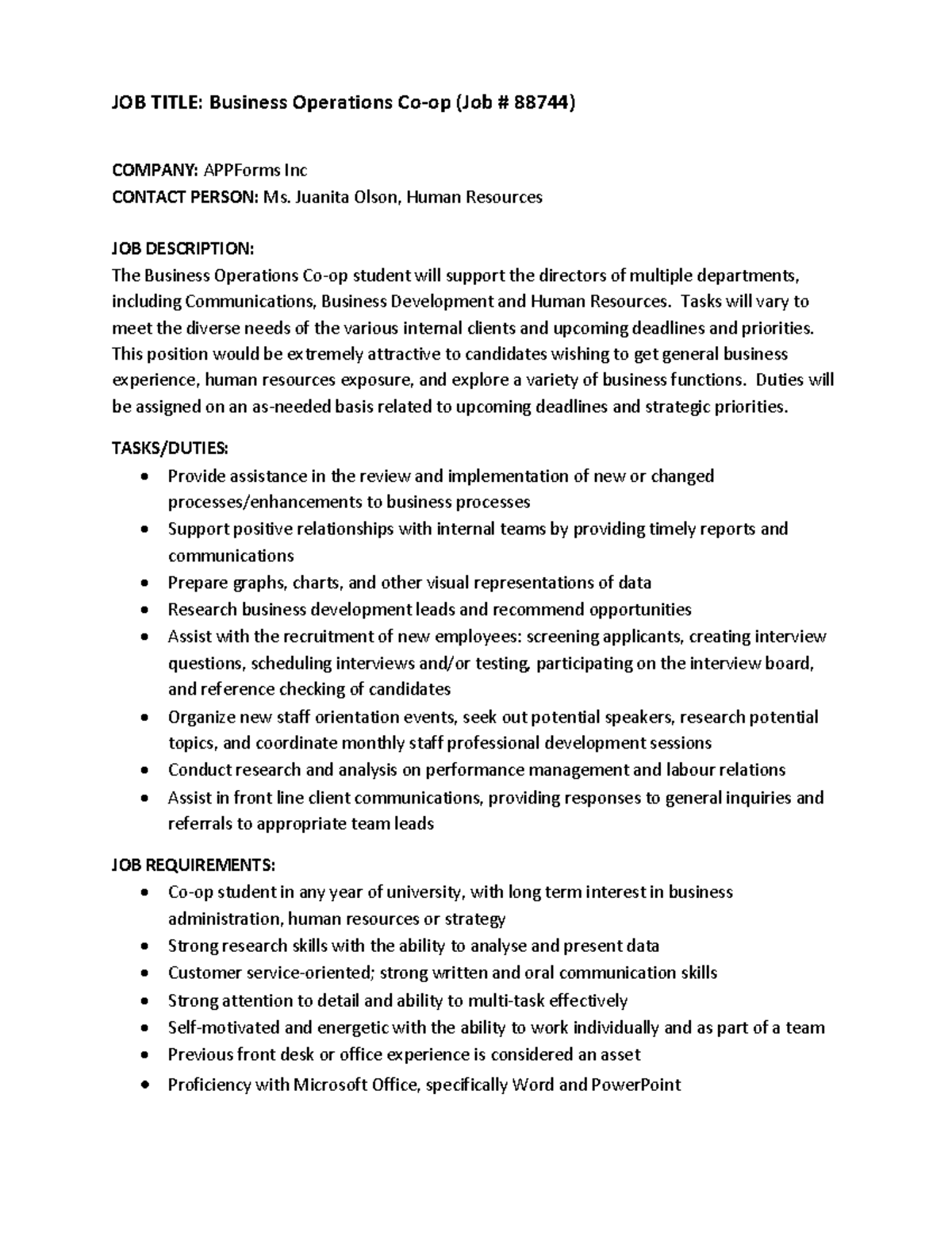 W2020 - Business Operations Co-op - Warning: TT: undefined function: 32 Warning: TT: undefined ...