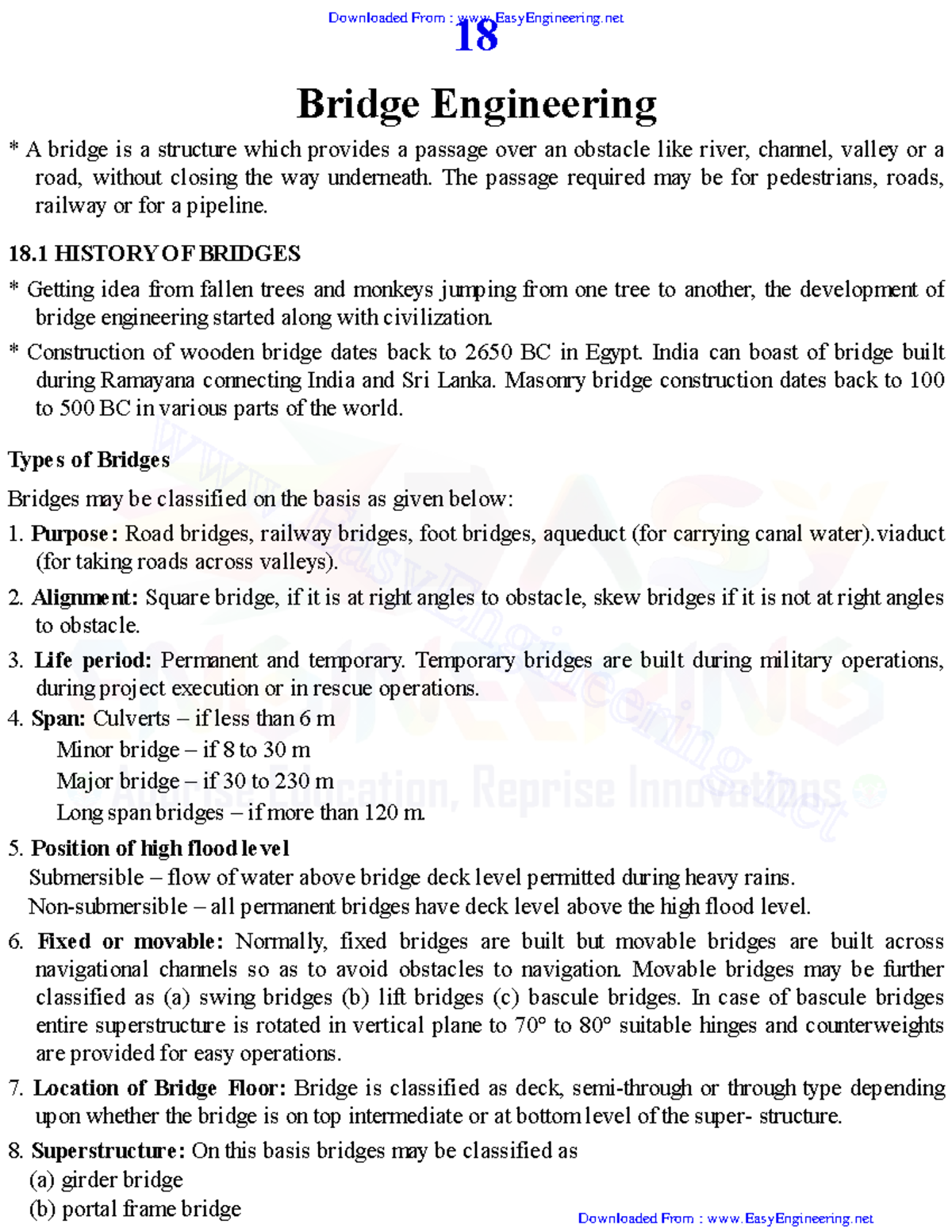 Bridge Engineering - Downloaded From : EasyEngineering 18 Bridge ...