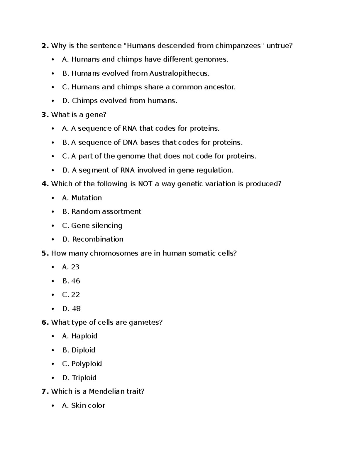 2 - Manchester - 2. Why is the sentence "Humans descended from ...
