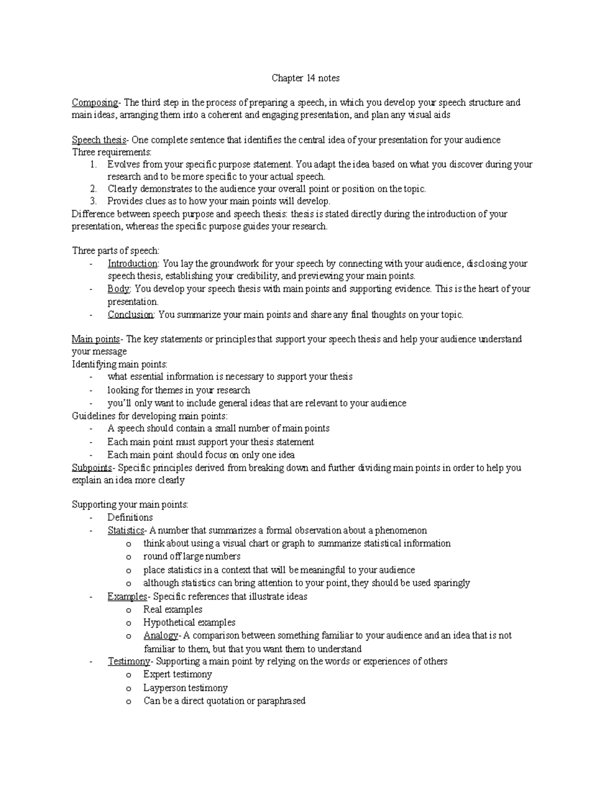 Chapter 14 notes - Tomei-Jameson - Chapter 14 notes Composing- The ...