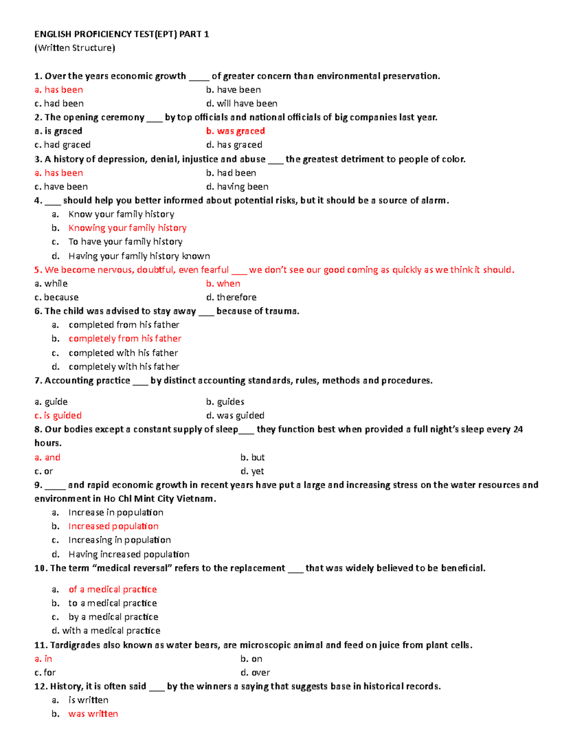 Latest Actual EPT Reviewers - ENGLISH PROFICIENCY TEST(EPT) PART 1 ...