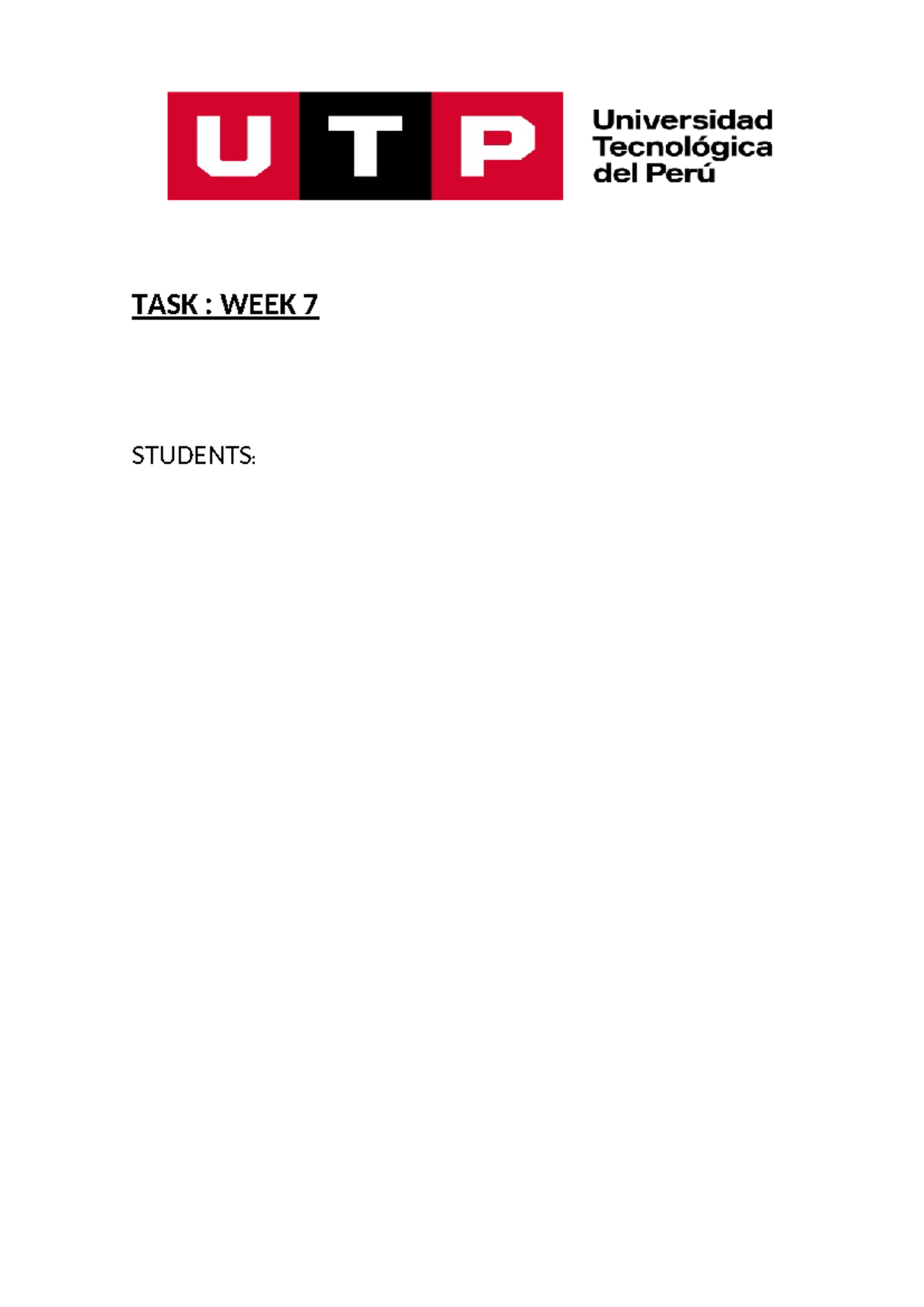 TASK WEEK 7 - semana 7 - Ingles II - TASK : WEEK 7 STUDENTS: This is the center of Chiclayo ...