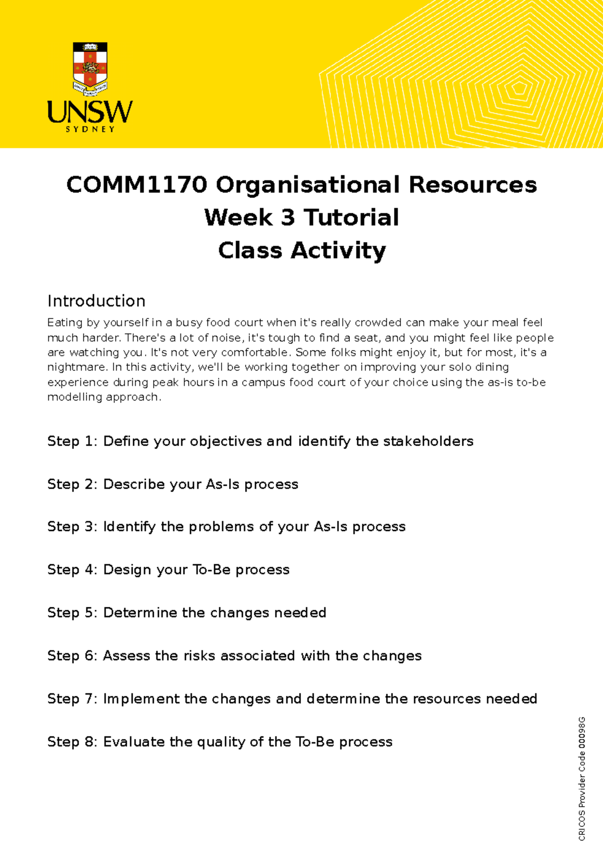 COMM1170-2023T3-W3-Tutorial Worksheet 1 (Class Activity) - COMM1170 Organisational Resources ...