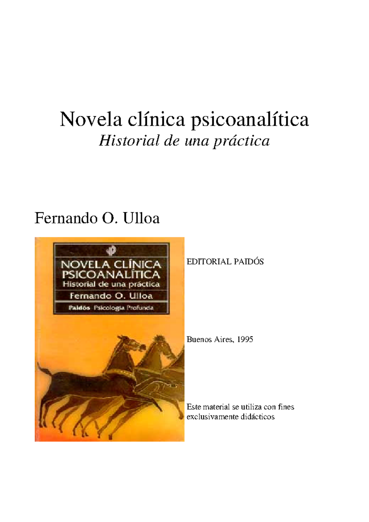 Ulloa, Fernando - La tragedia y las instituciones. En Novela clínica ...