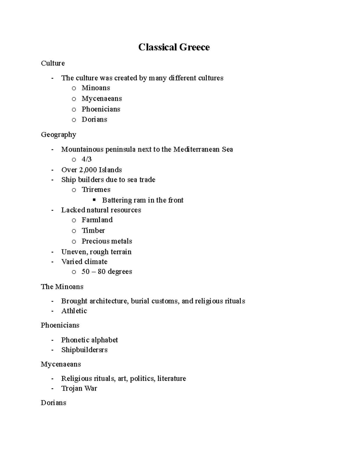 Classical Greece - Classical Greece Culture The culture was created by ...