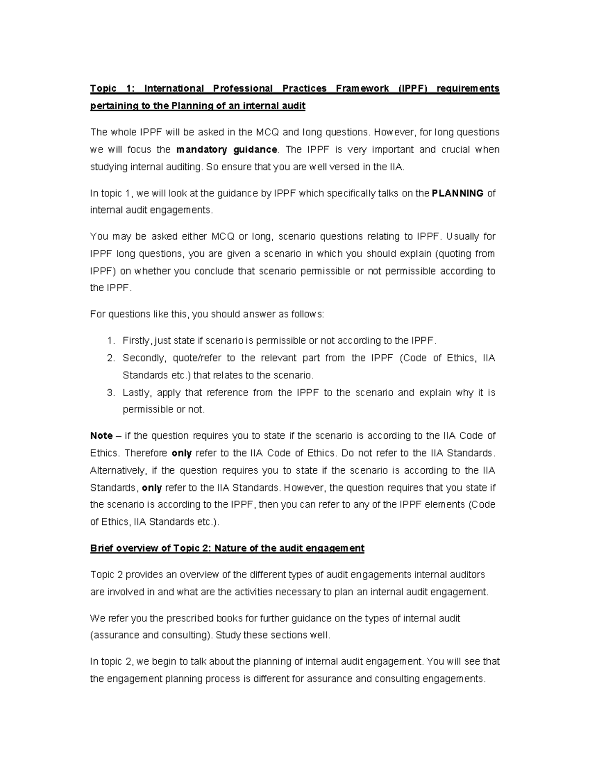 aui3701-exam-topic-1-international-professional-practices-framework