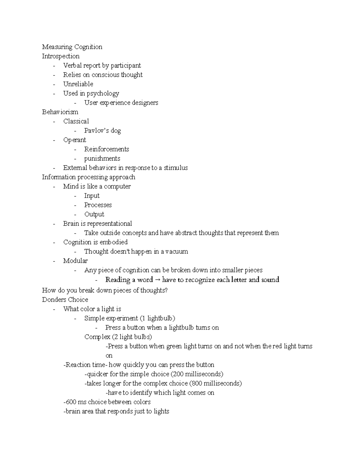 Measuring cognition-2 - Measuring Cognition Introspection - Verbal ...