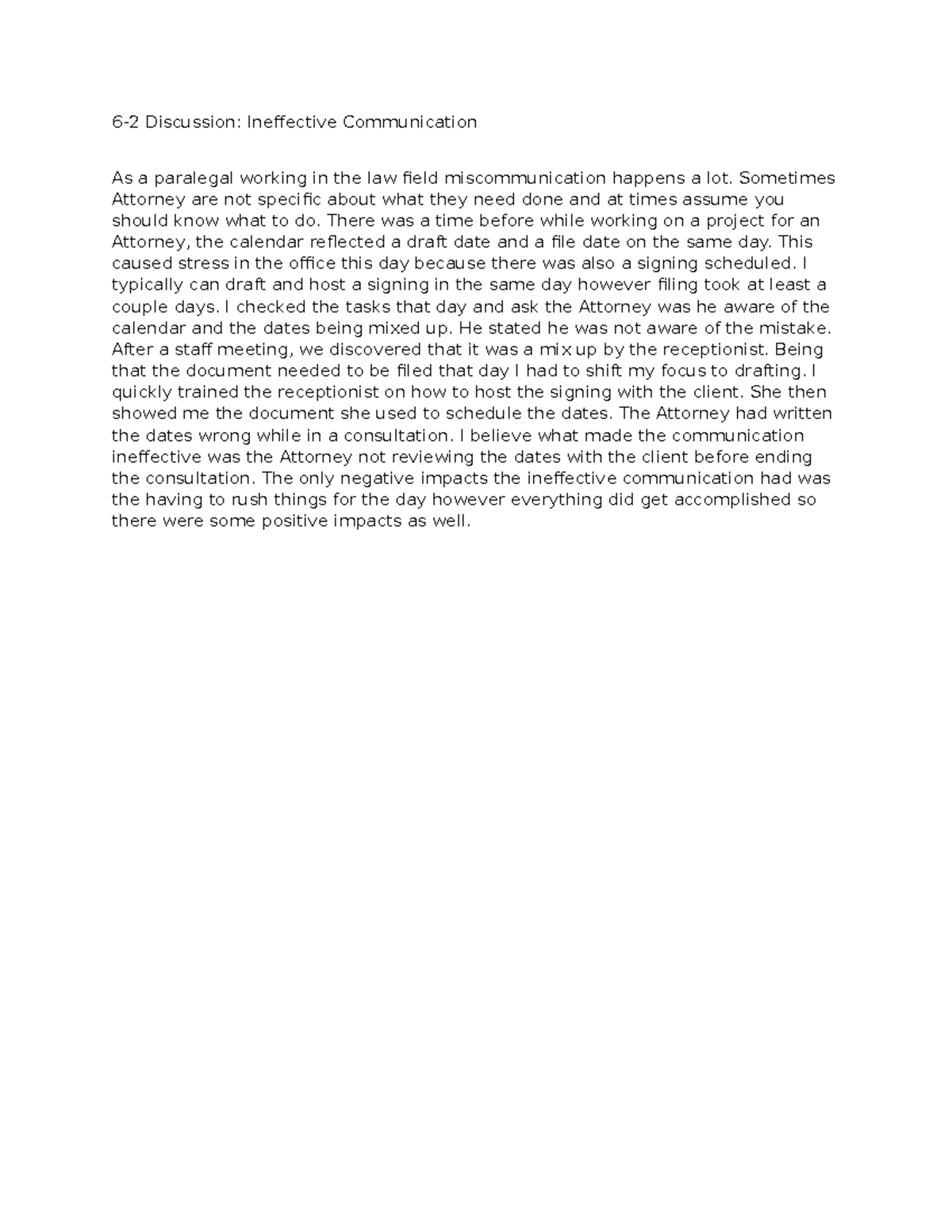 6-2 Discussion Ineffective Communication - Sometimes Attorney are not ...