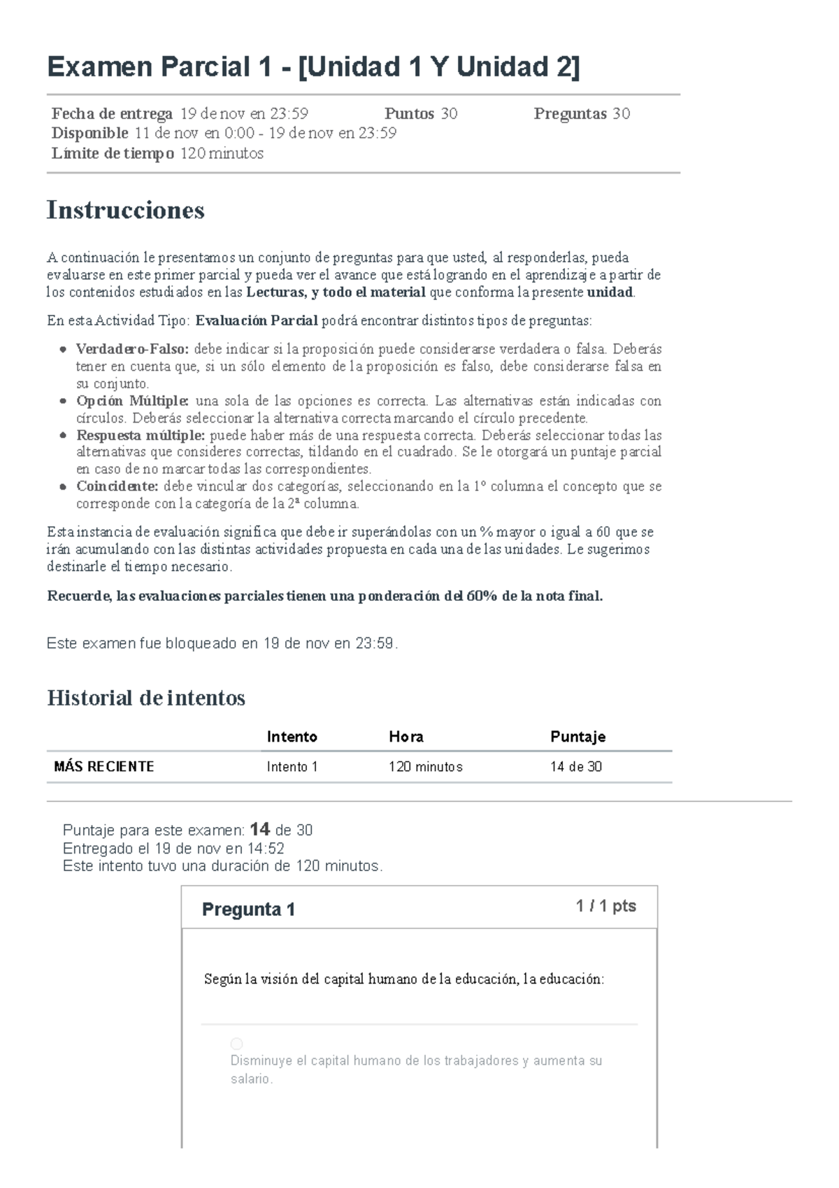 Examen Parcial 1 - [Unidad 1 Y Unidad 2] Pablo Gonzalez - Examen ...