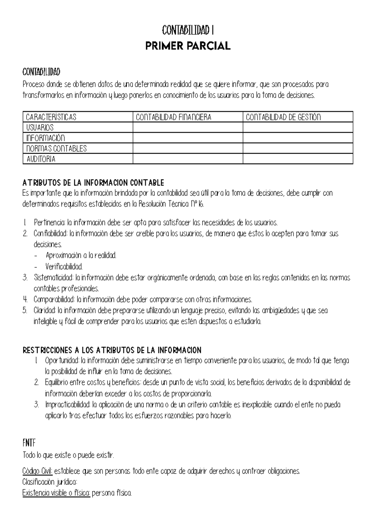 Primer Parcial - Resumen Contabilidad 1 - Proceso donde se obtienen datos de una determinada ...