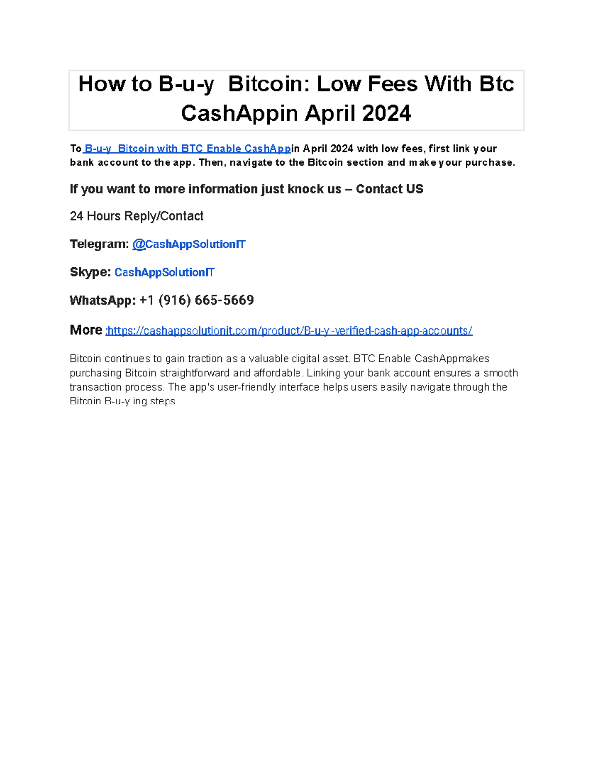 How to Buy Bitcoin With Btc Enable Cash App in April 2024 With Low Fees ...