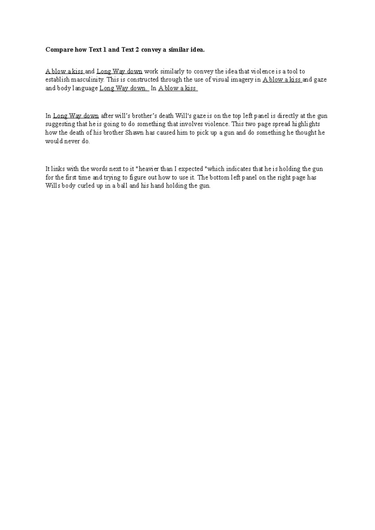 Compare how Text 1 and Text 2 convey a similar idea - Compare how Text ...