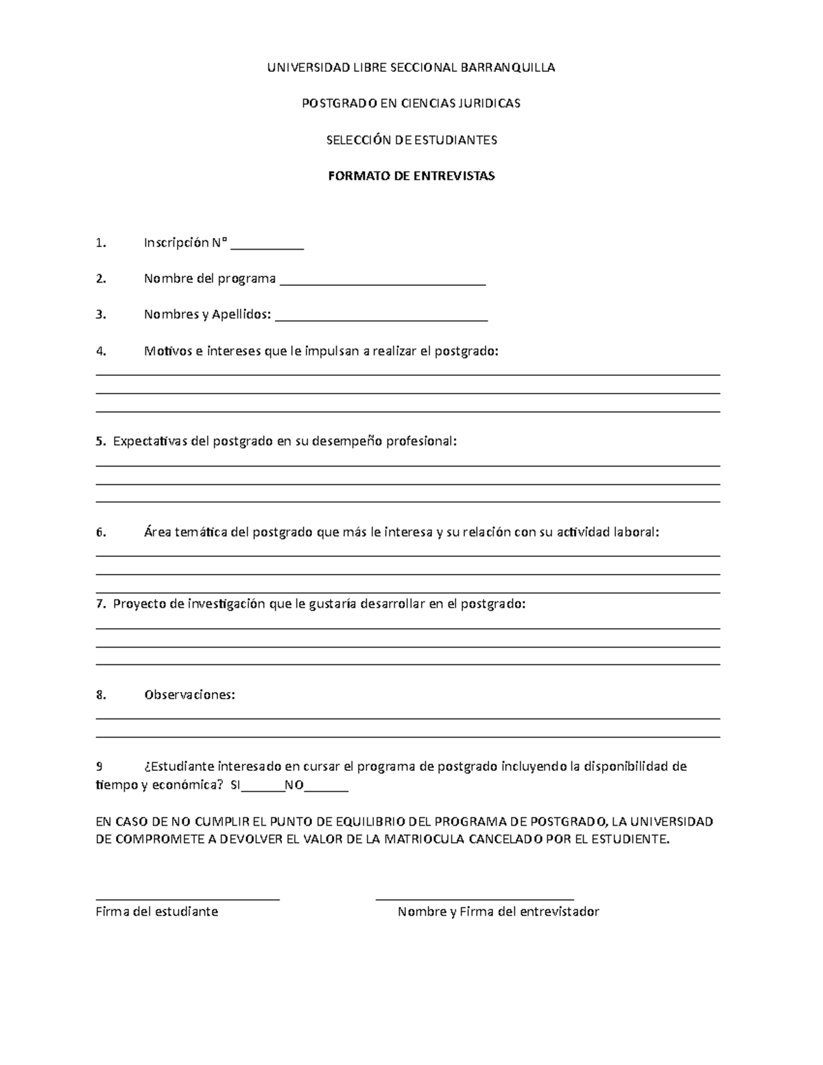 Formato entrevista 2021 - UNIVERSIDAD LIBRE SECCIONAL BARRANQUILLA ...