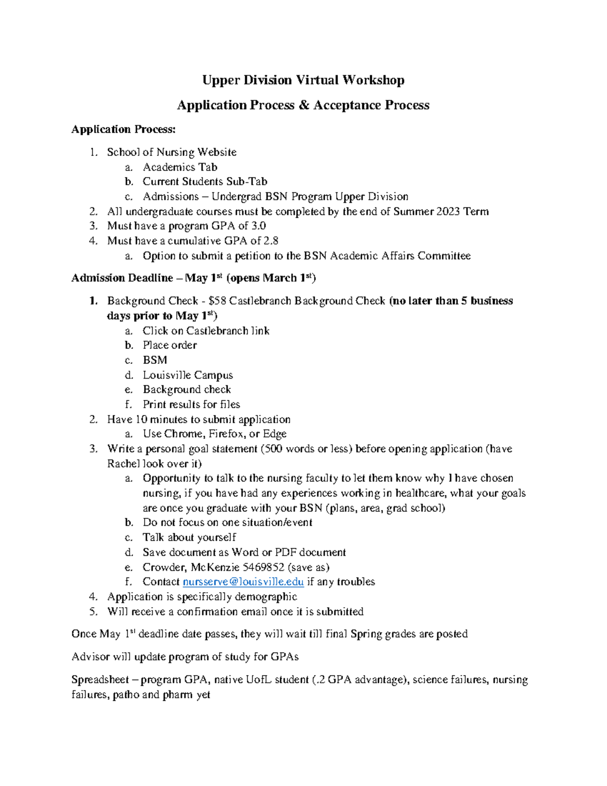Upper Division Application Notes - Upper Division Virtual Workshop ...