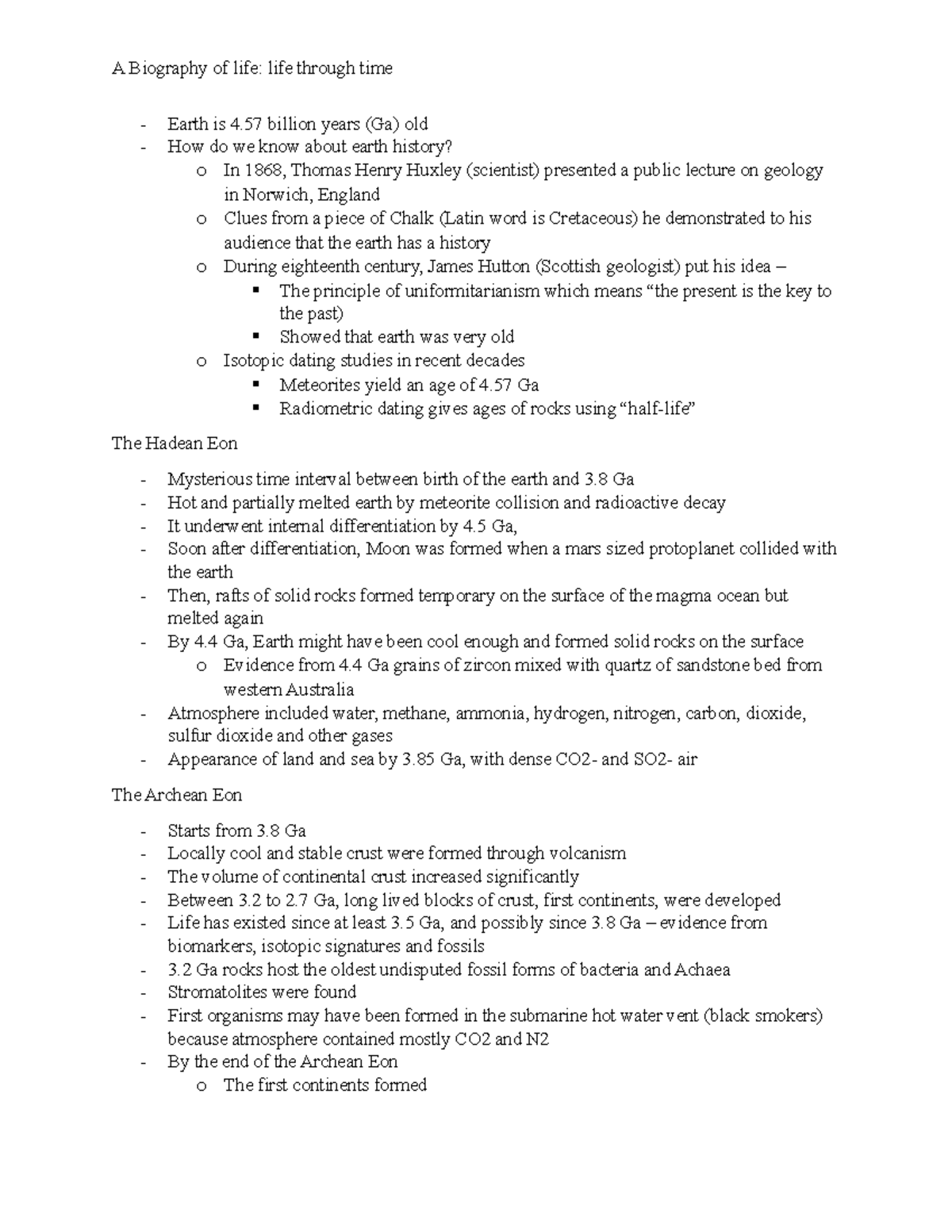 Biography of Life - Feb 15 - A Biography of life: life through time ...