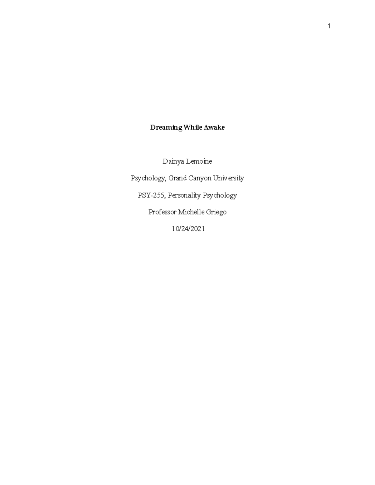Dreaming While Awake Final Benchmark DL - Dreaming While Awake Dainya ...