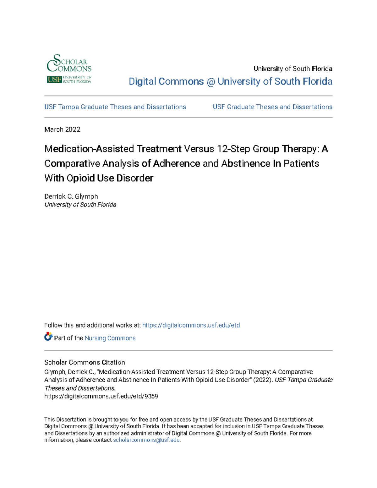 Medication-Assisted Treatment Versus 12-Step Group Therapy A Com ...