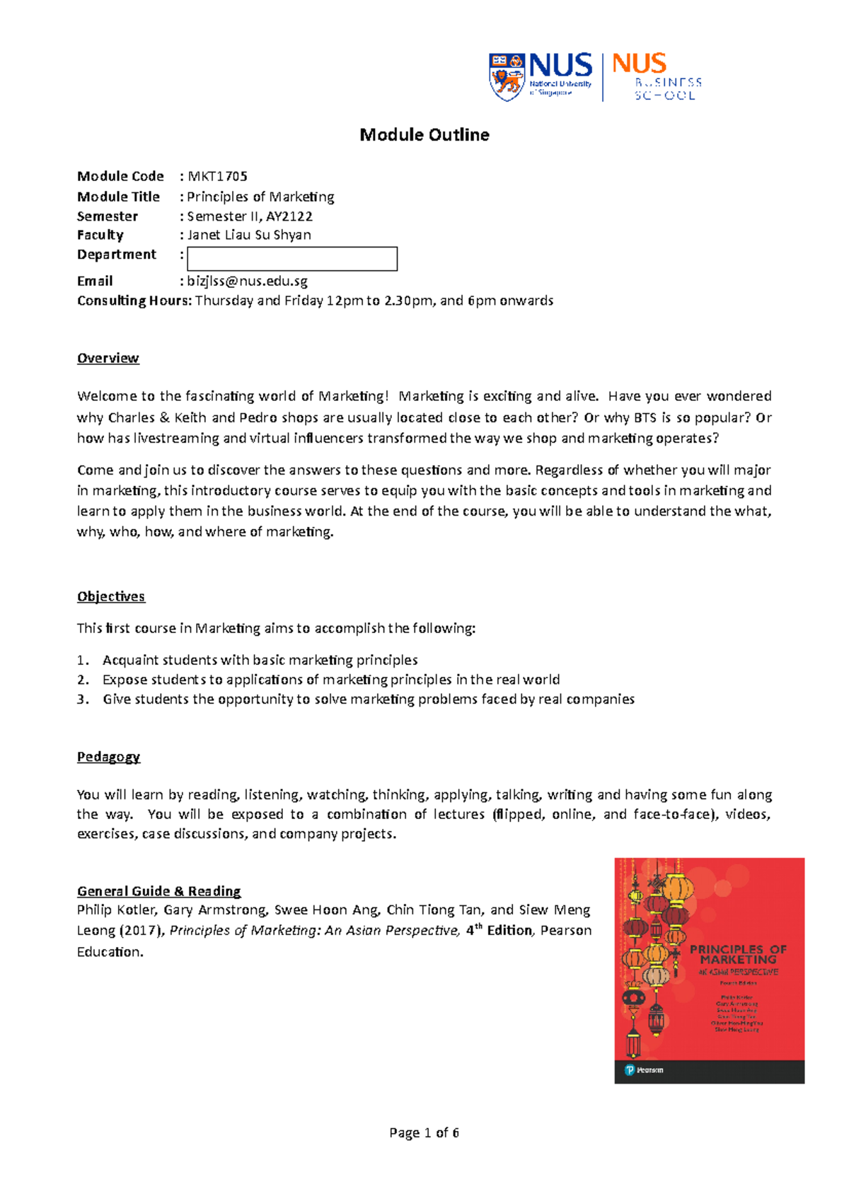 MKT1705B Jan 2022 Course Outline Updated - Module Outline Module Code ...