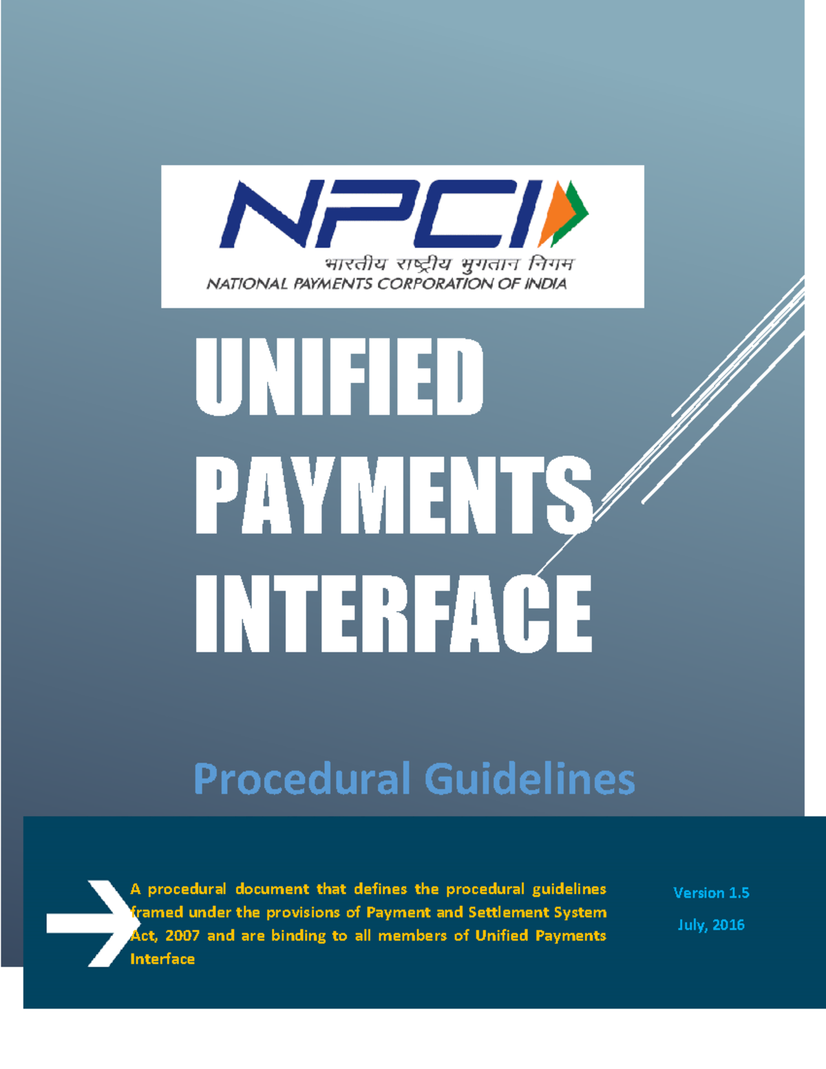 UPI Procedural Guidelines 24 12 2016 - UNIFIED PAYMENTS INTERFACE ...