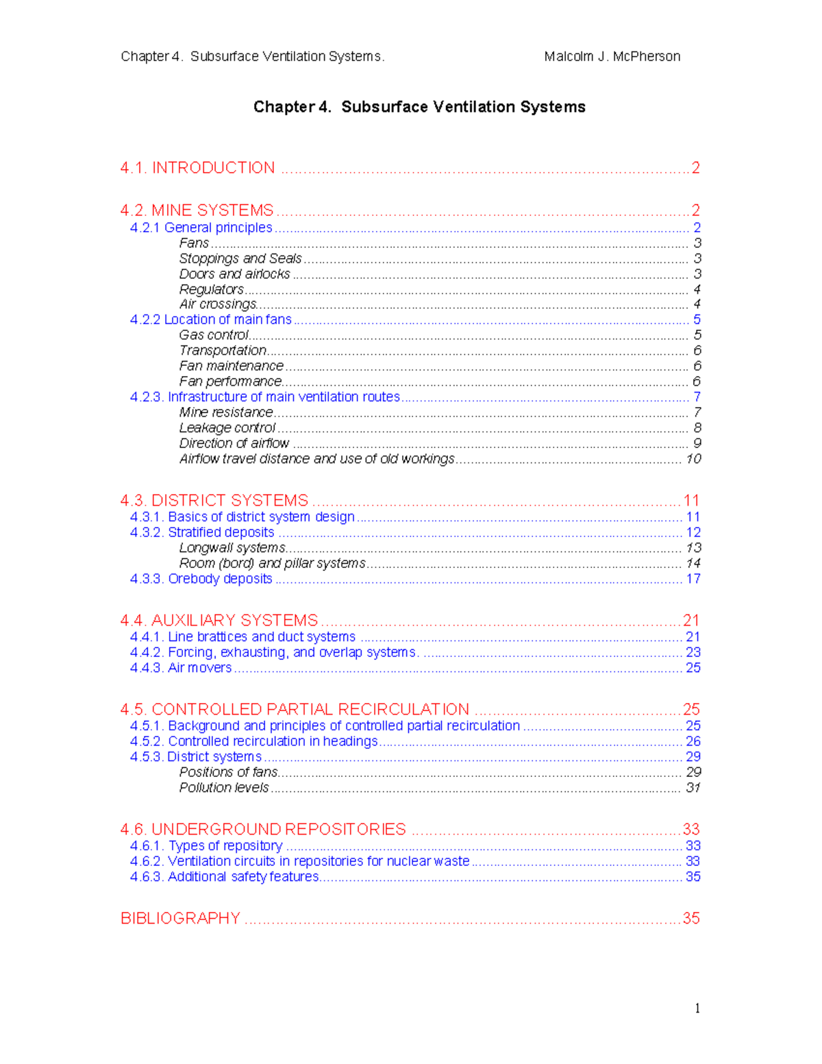 MVS-SVE Chapter 04 - libro - Chapter 4. Subsurface Ventilation Systems INTRODUCTION - Studocu