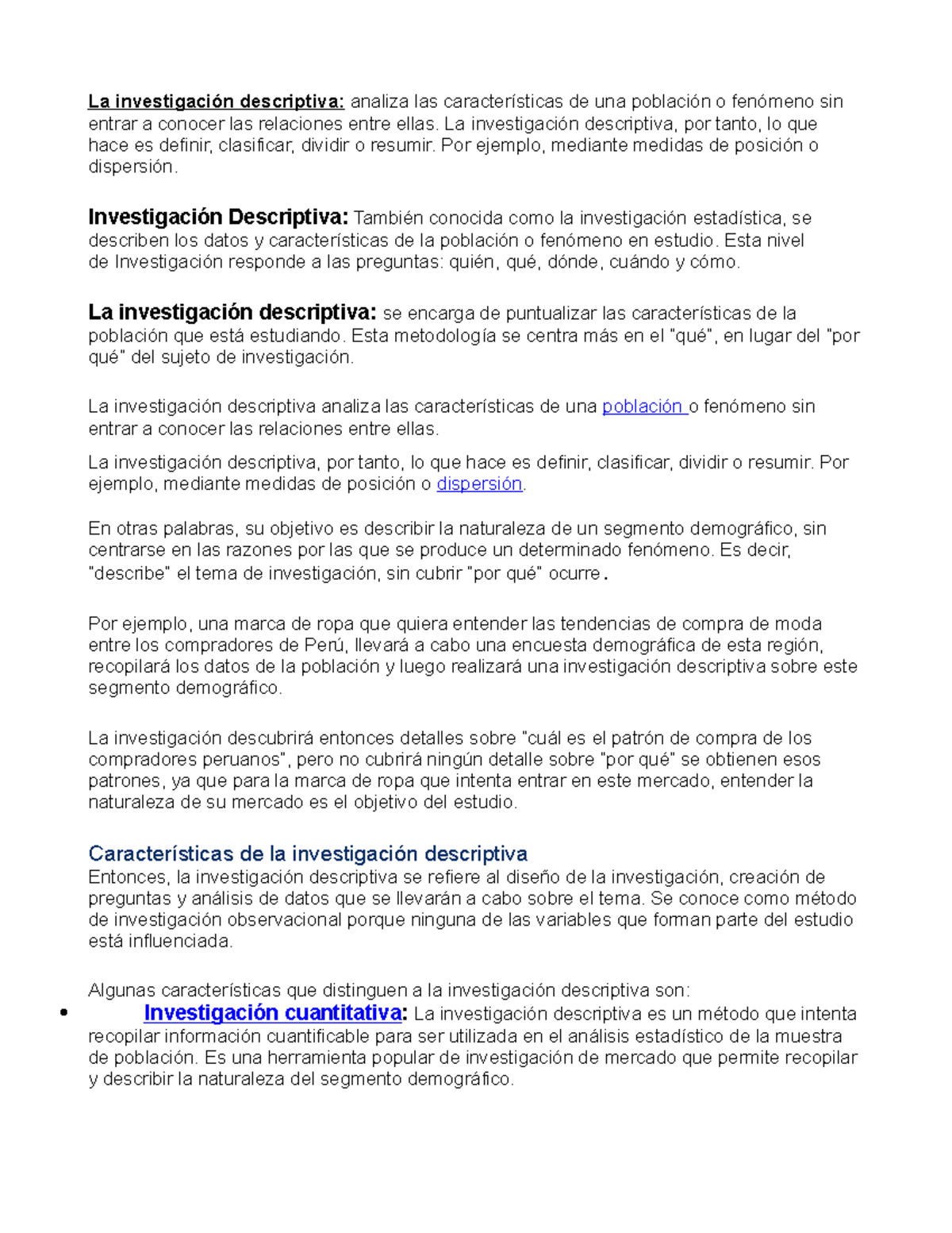 La investigación descriptiva - La investigación descriptiva: analiza ...