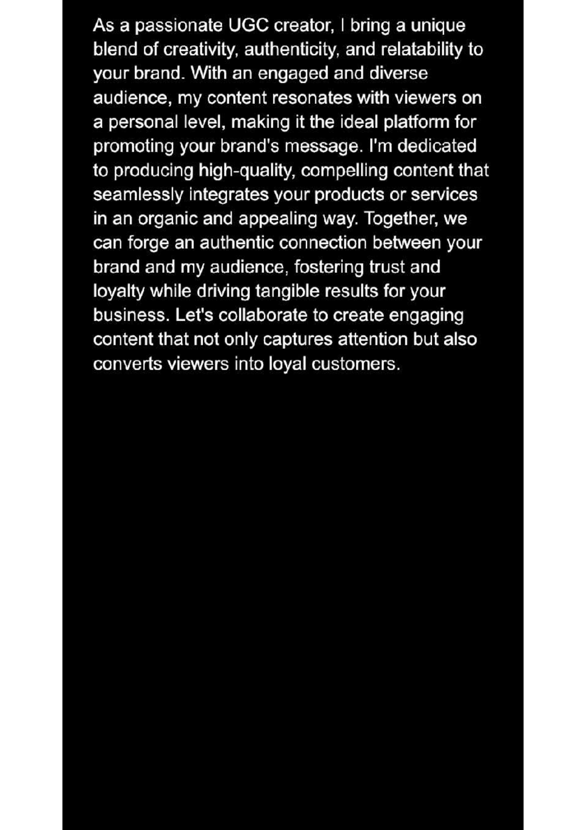 Ugc brand pitch - Introduction to creative writing - Studocu