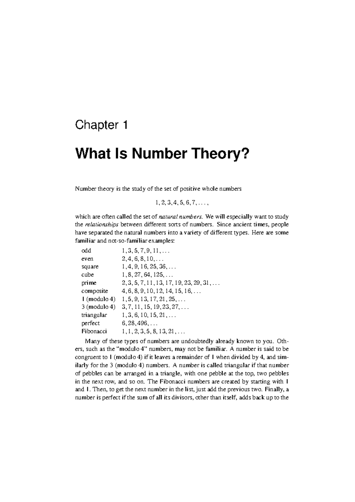 Number theory - Chapter 1 What Is Number Theory? Number theory is the study of the set of ...