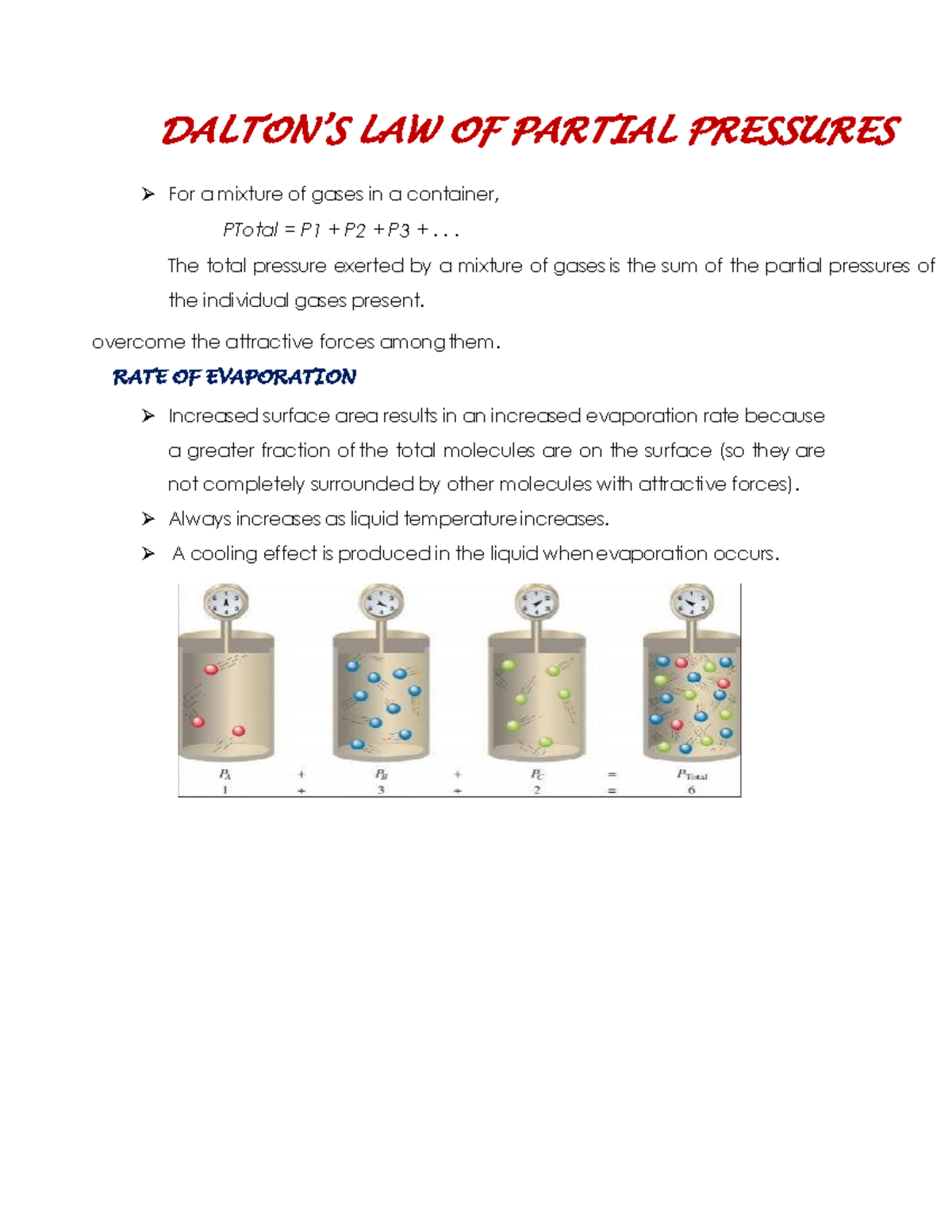 Dalton’S Law of Partial Pressures - DALTON’S LAW OF PARTIAL PRESSURES ...
