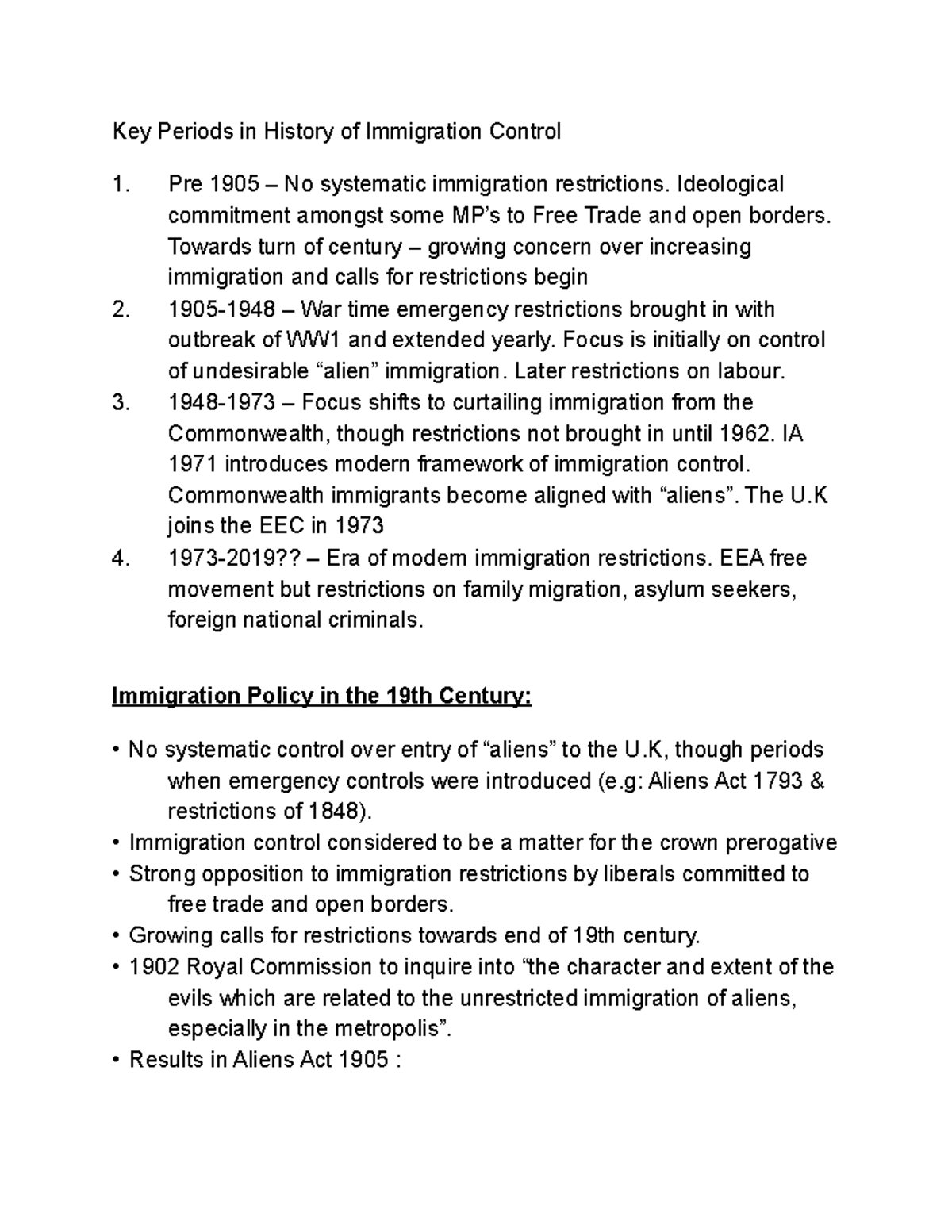Immigration - Ideological commitment amongst some MP’s to Free Trade ...