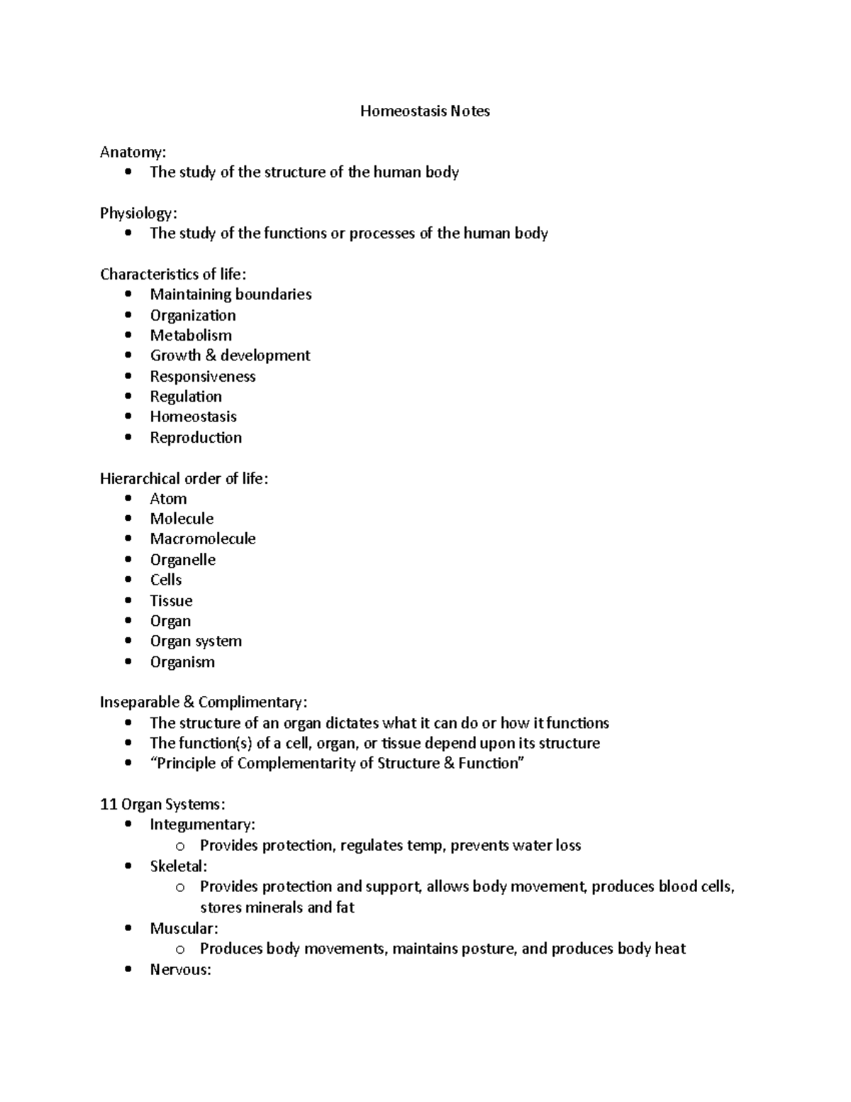 Homeostasis Notes - Necessary info for tests - Homeostasis Notes ...