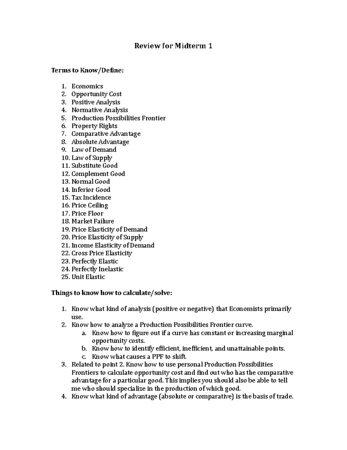 Review for Midterm 1 Fall 2022 - Review for Midterm 1 Terms to Know ...