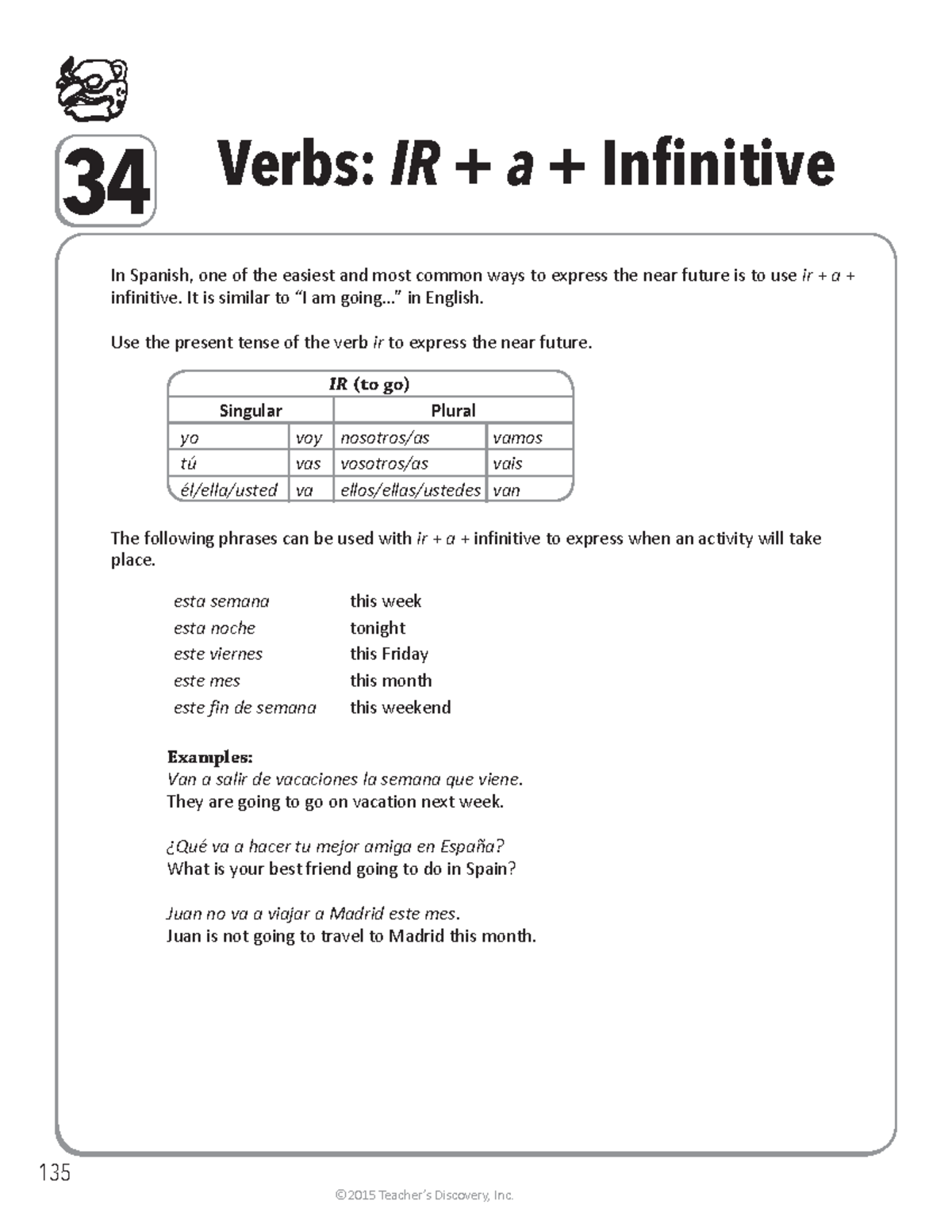 Ir+++a++infinitivo+Libro+naranja+ - 135 In Spanish, one of the easiest ...