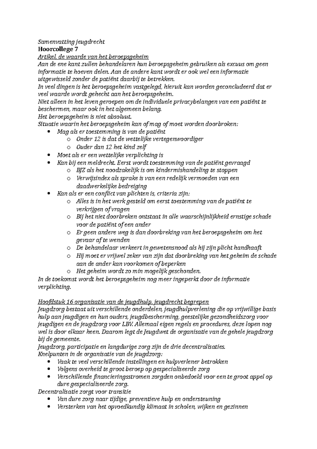 Samenvatting jeugdrecht - Samenvatting jeugdrecht Hoorcollege 7 Artikel ...