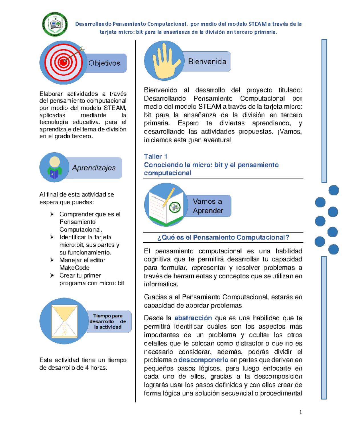 Taller 1 - tarjeta micro: bit para la enseÒanza de la divisiÛn en ...