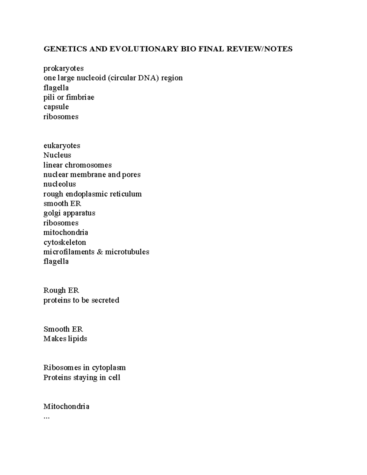 Genetics AND Evolutionary BIO Final Review - GENETICS AND EVOLUTIONARY ...