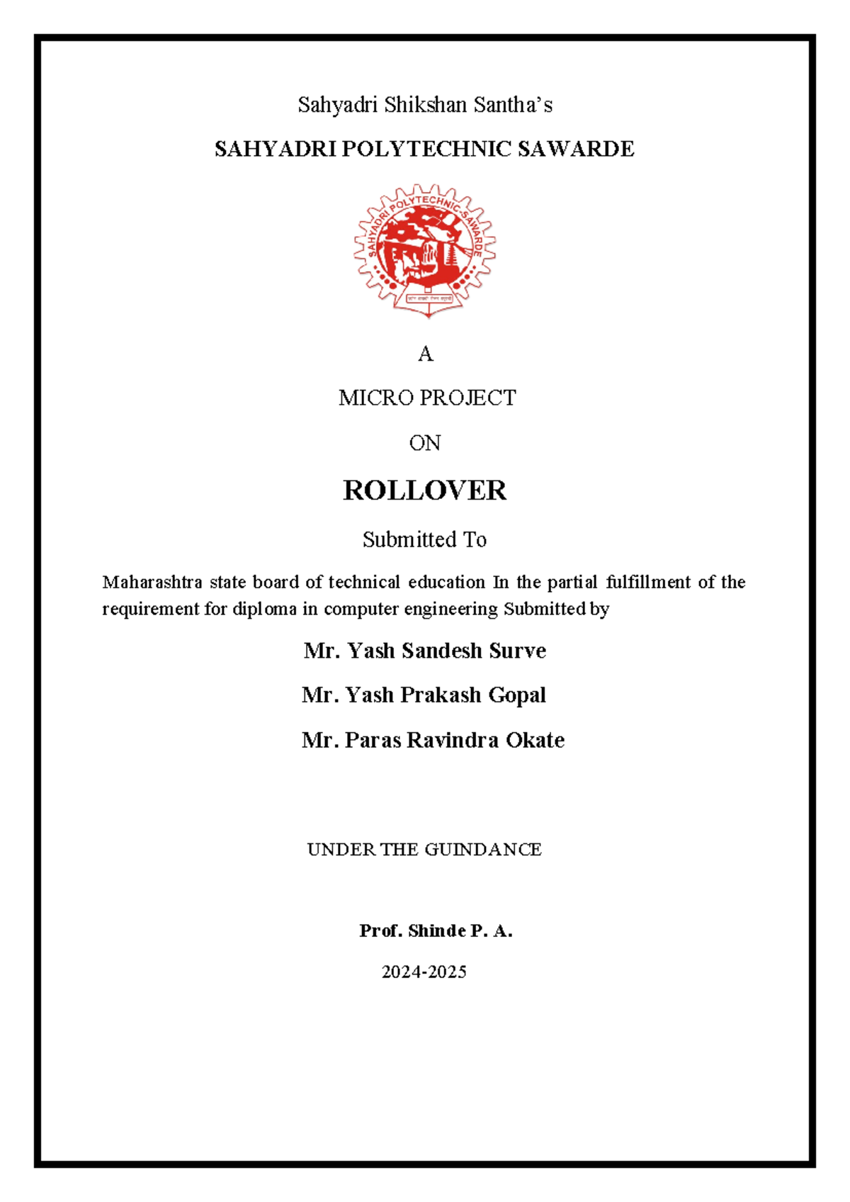 CSS Micro (YASH) - Yes - Sahyadri Shikshan Santha’s SAHYADRI ...