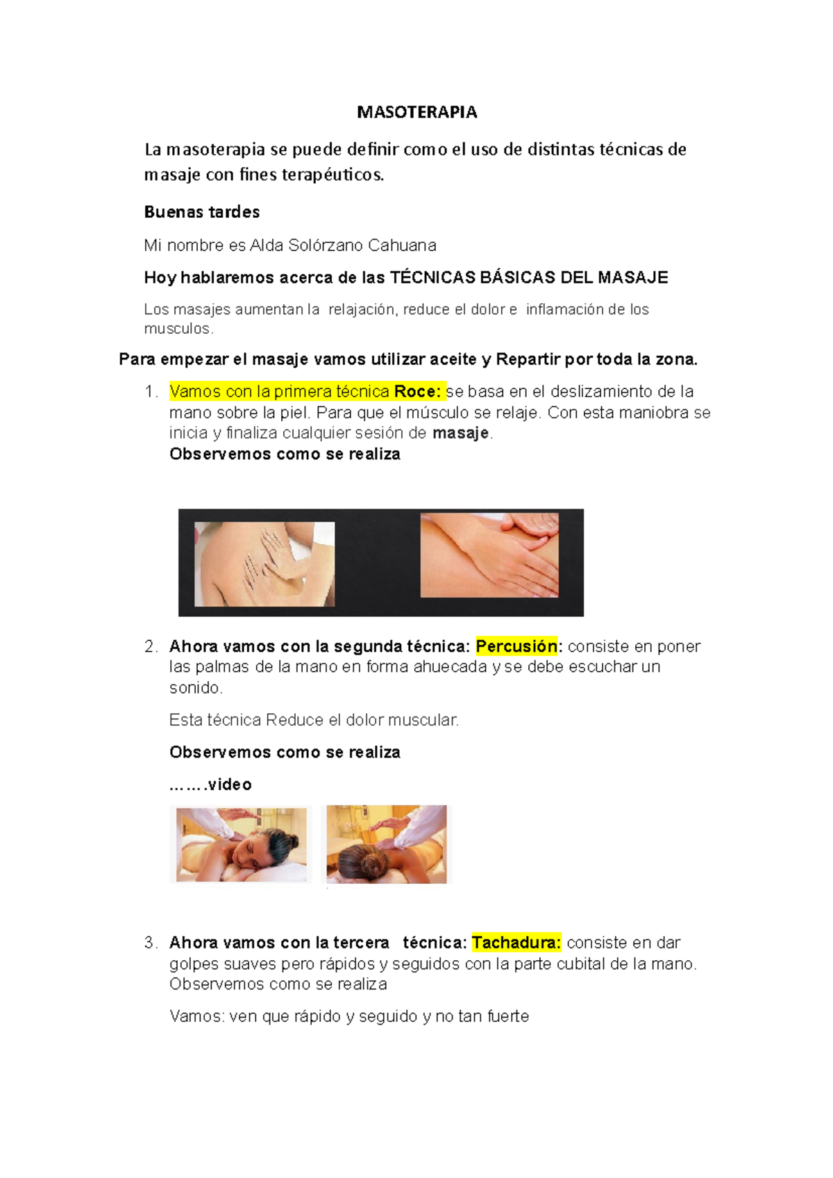 Masoterapia - MASAJES - MASOTERAPIA La masoterapia se puede definir ...
