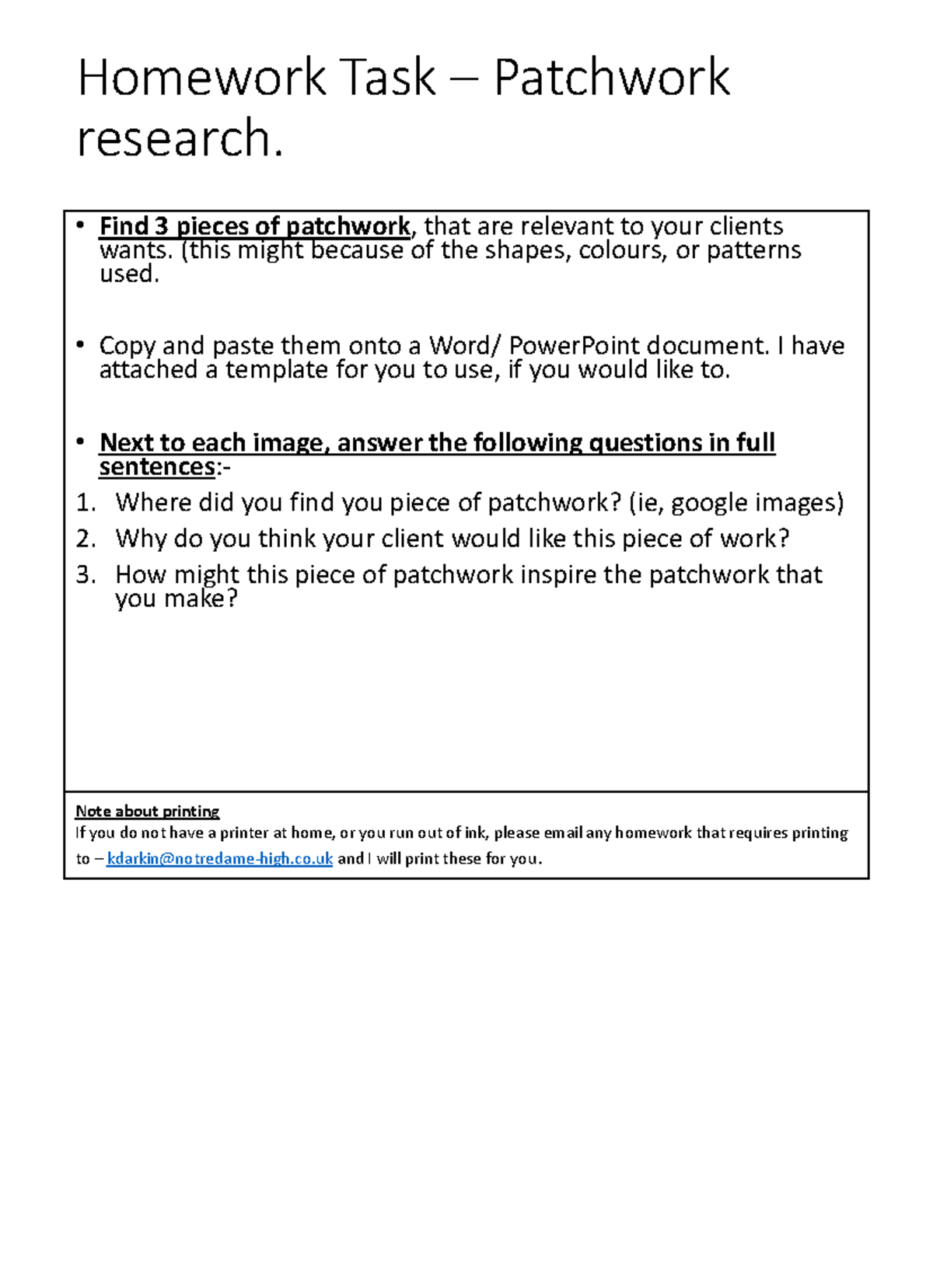 Y8 Week 1 HW Template Patchwork Research - Homework Task – Patchwork ...