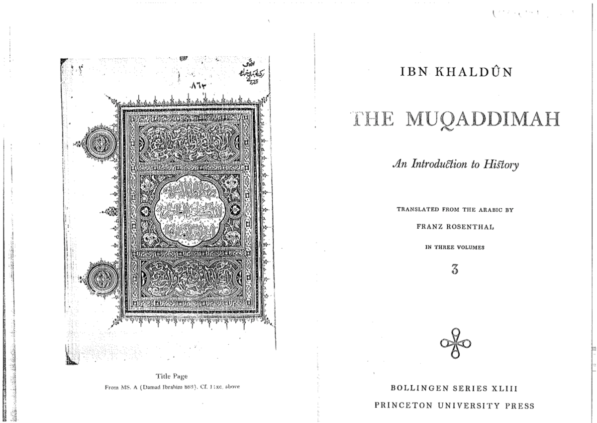 Ibn Khaldun Muqaddima - Riassunto Diritto musulmano - Studocu