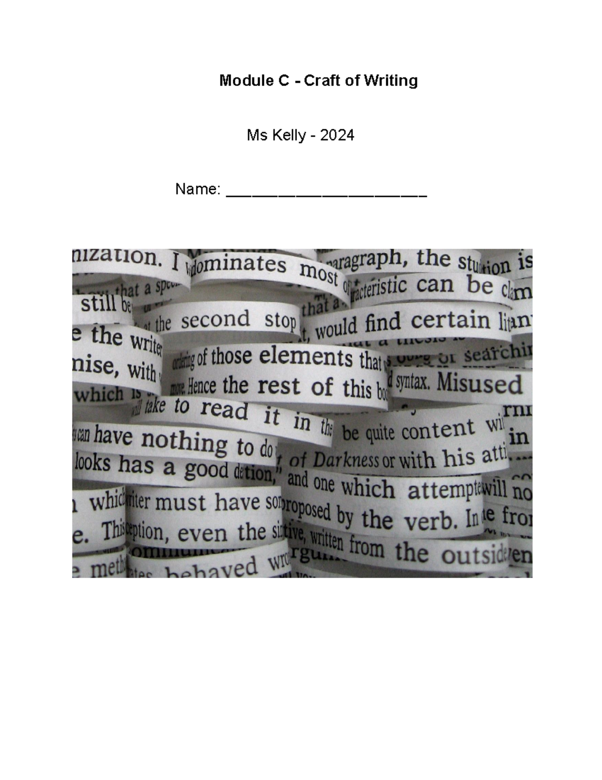 Module C The Craft of Writing - Module C - Craft of Writing Ms Kelly ...