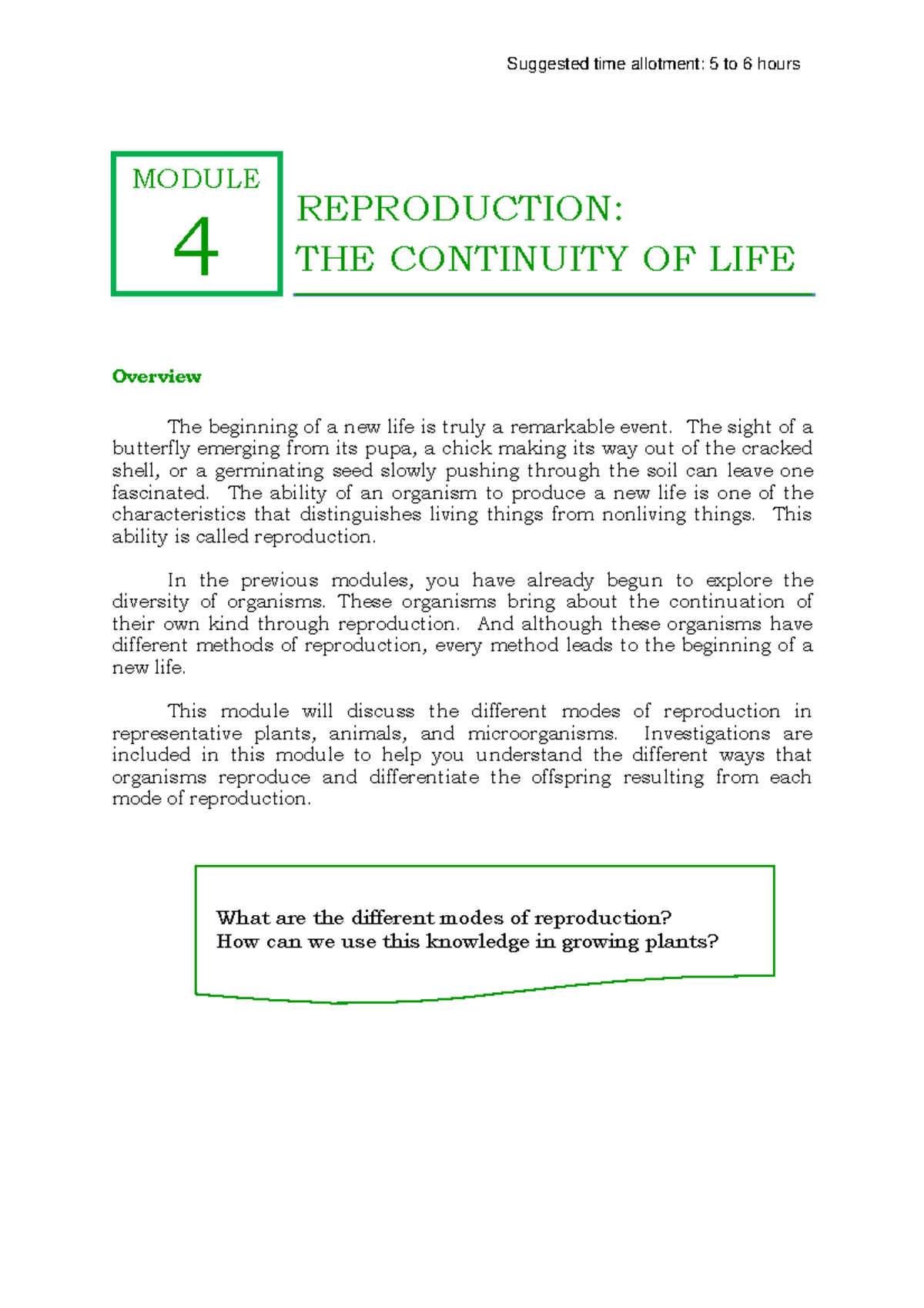 Qtr 2 module 4 reproduction - REPRODUCTION: THE CONTINUITY OF LIFE ...