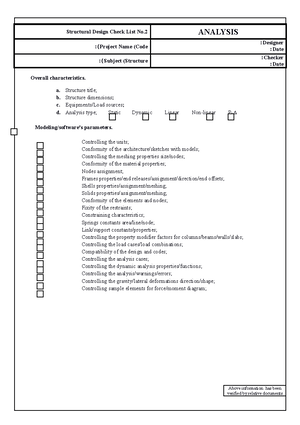 Check list 3-Design - : Designer :(Project Name (Code : Date : Checker ...