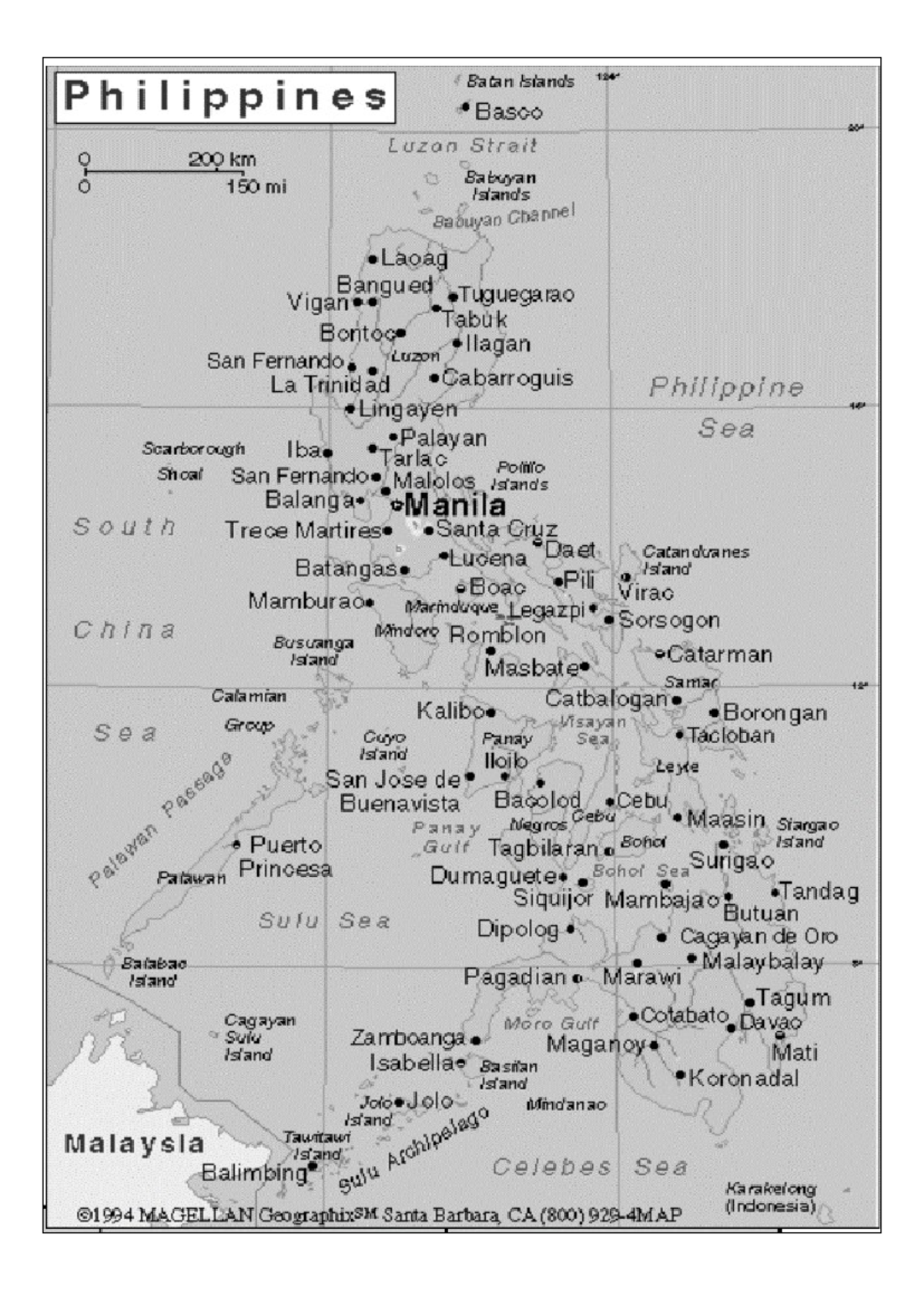 Black and White Philippine map - Batan Islands 124 Philippines Basoo ...