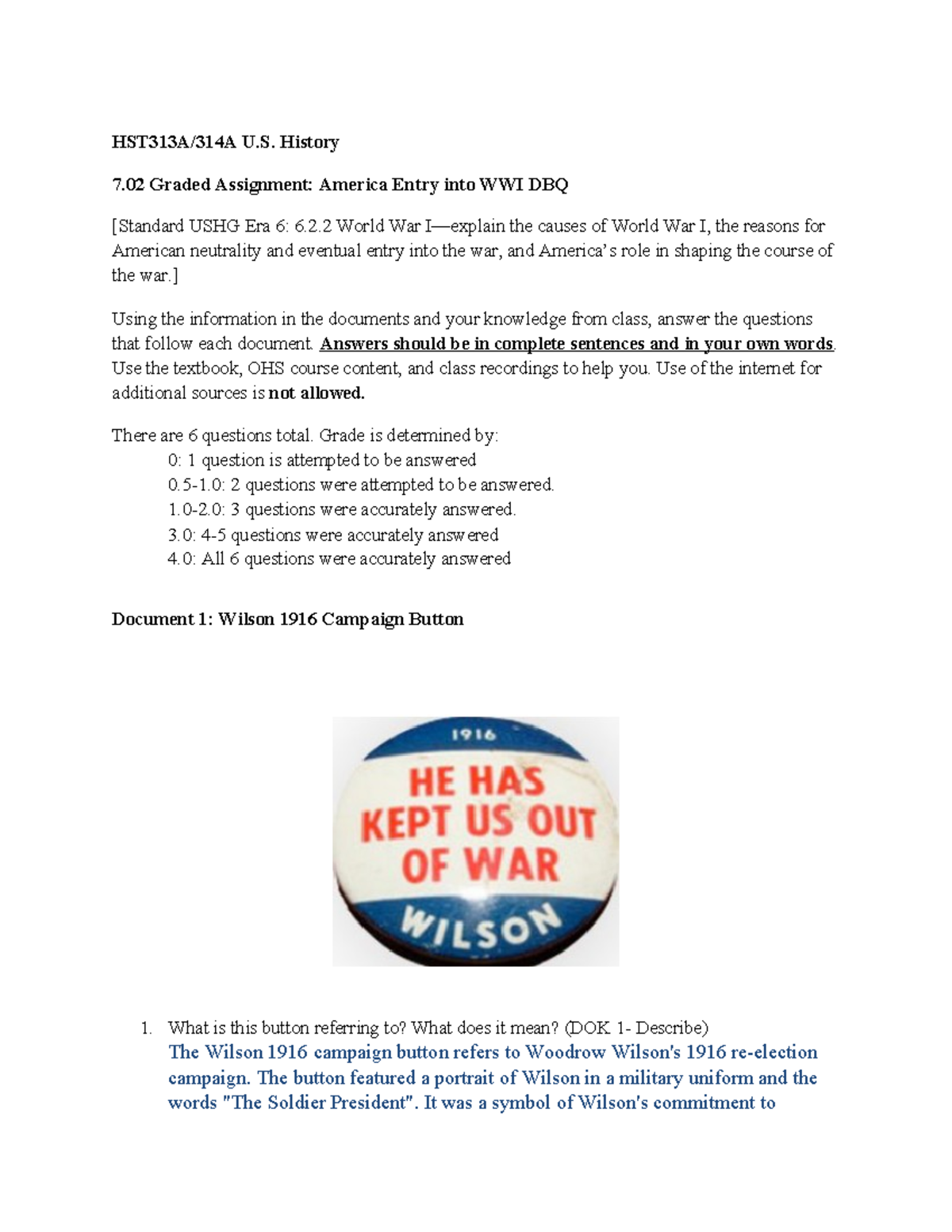 7.02 Graded Assignment- Entry into WWI DBQ - HST313A/314A U. History 7 ...