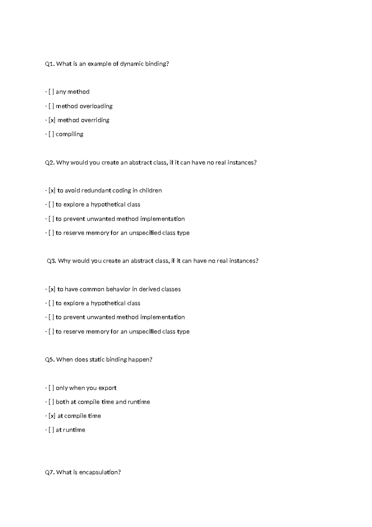 OOPS Solutions - Placement Perspective - Q1. What is an example of ...